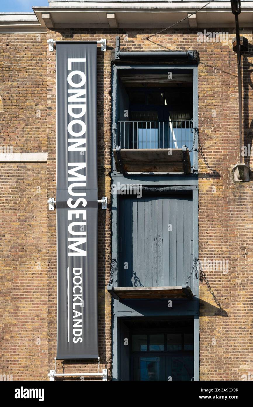 LONDON, UK - MARCH 26, 2025: Closeup of Signs outside Museum of London ...