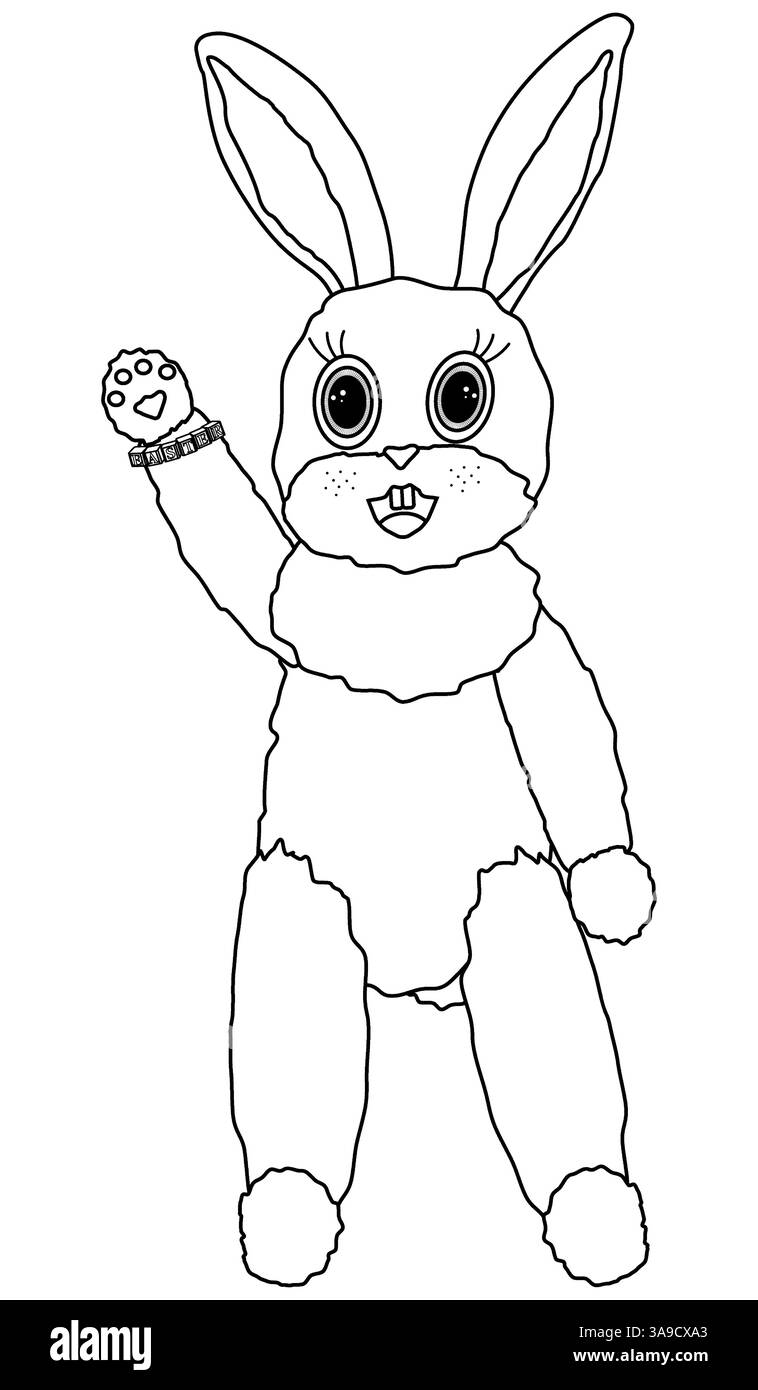 Black and white coloring page with a white smiling anthropomorphic ...