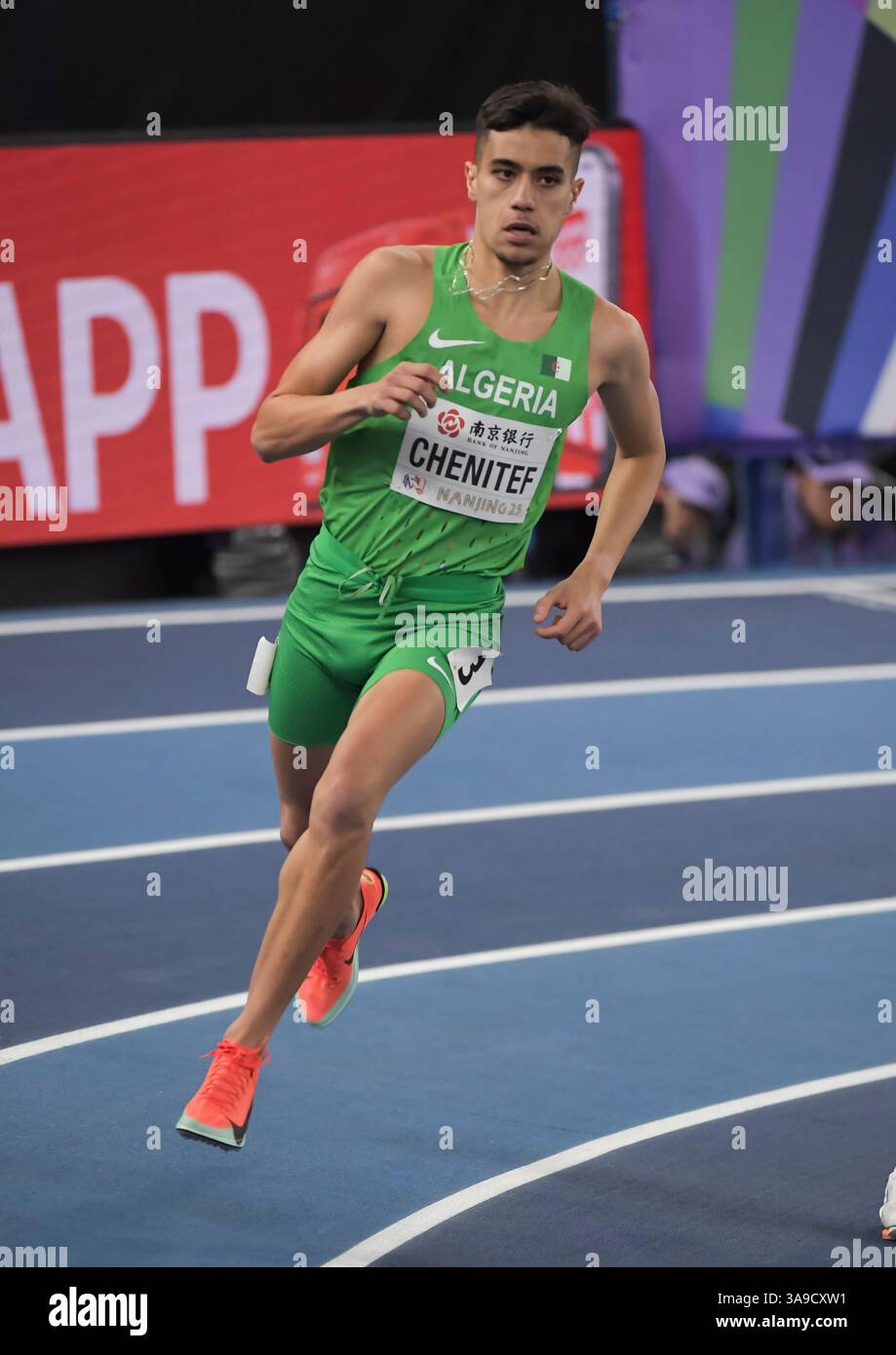 Heithem Chenitef of Algeria competing in the men’s 800m heat 2 at the ...