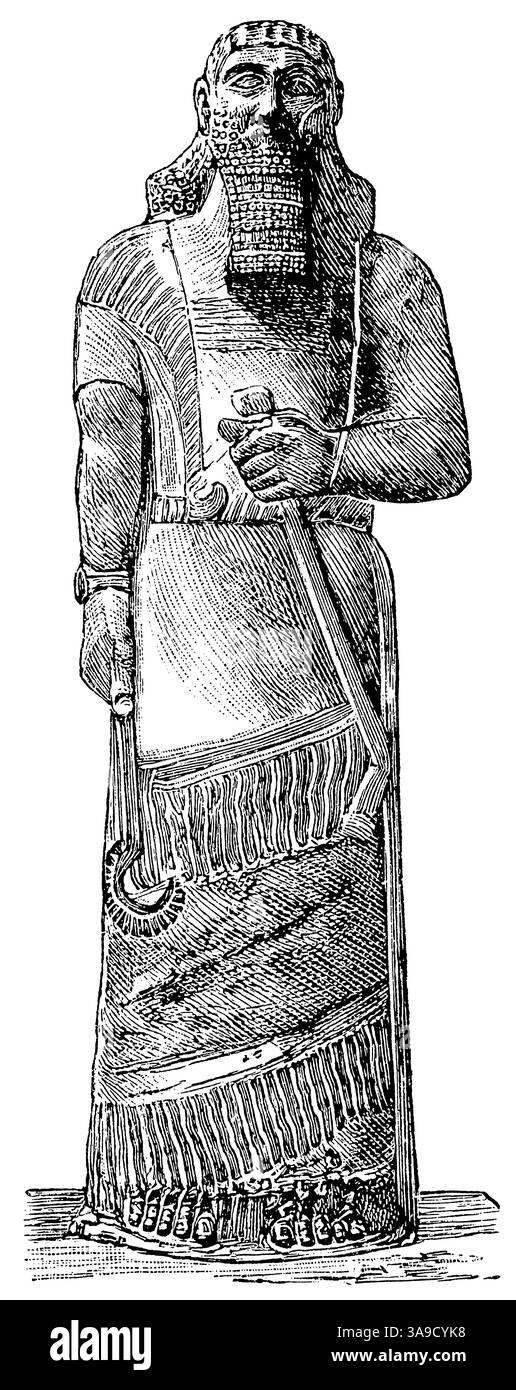 Statue of Ashurnasirpal II of Assyria. Ancient Oriental art ...