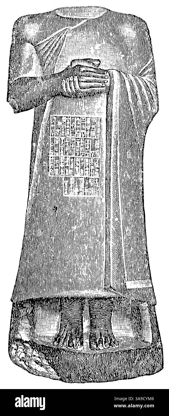 Statue of Gudea of Lagash with Inscription. Ancient Oriental art ...