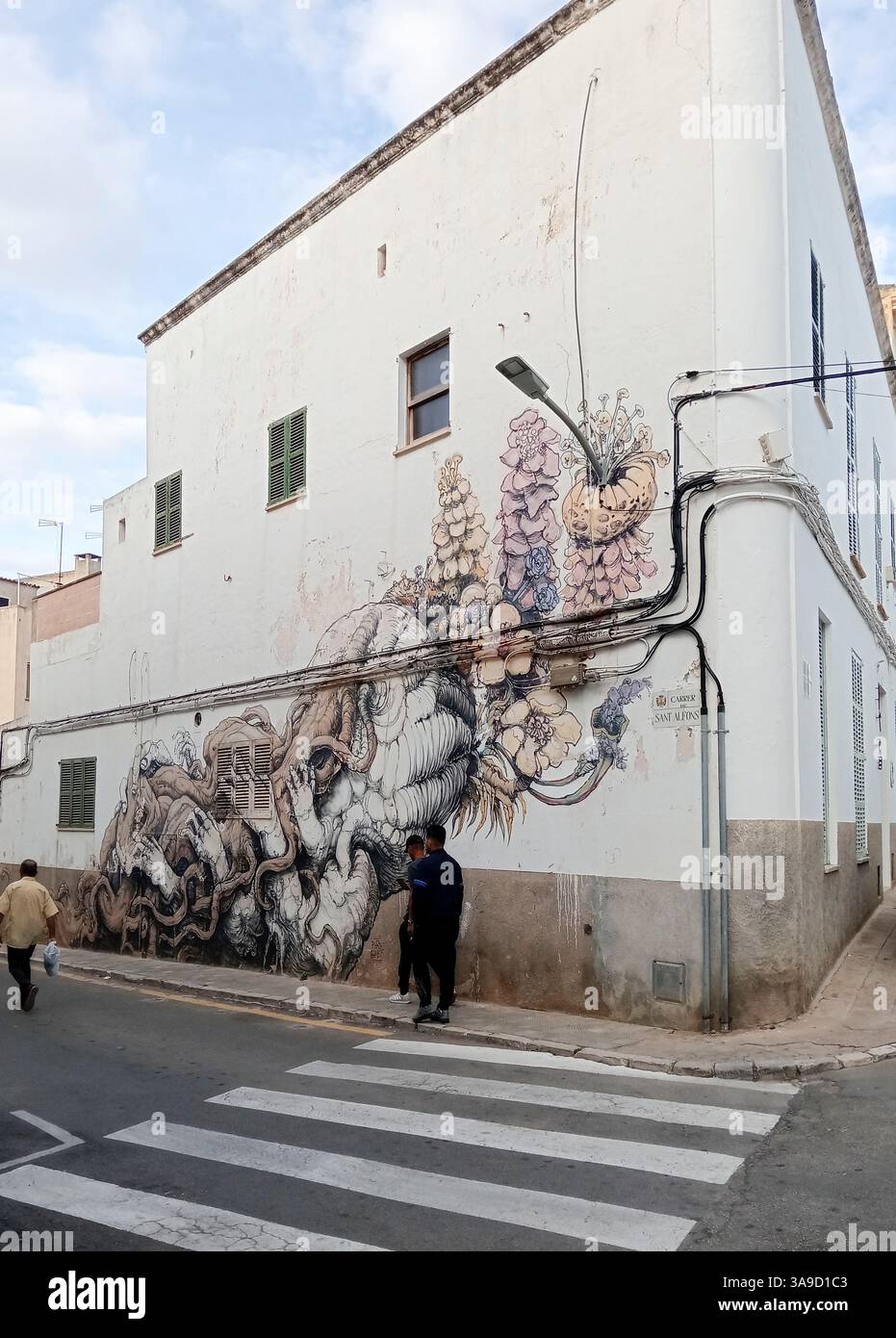 Felanitx, Spain; october 20 2024: Urban graffiti in a street of the ...