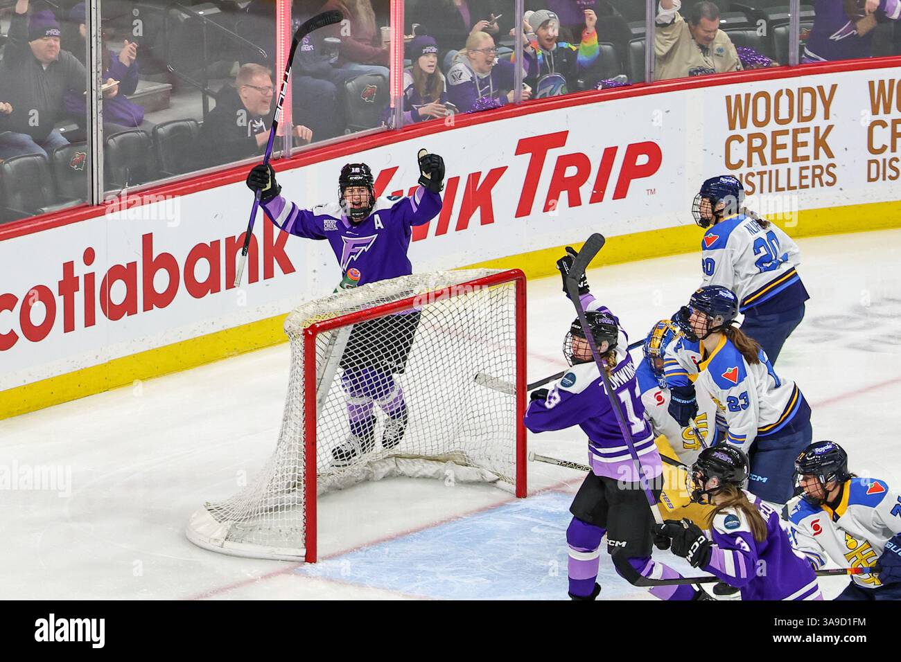 March 30th, 2025: Minnesota Frost celebrates a goal by Minnesota Frost ...
