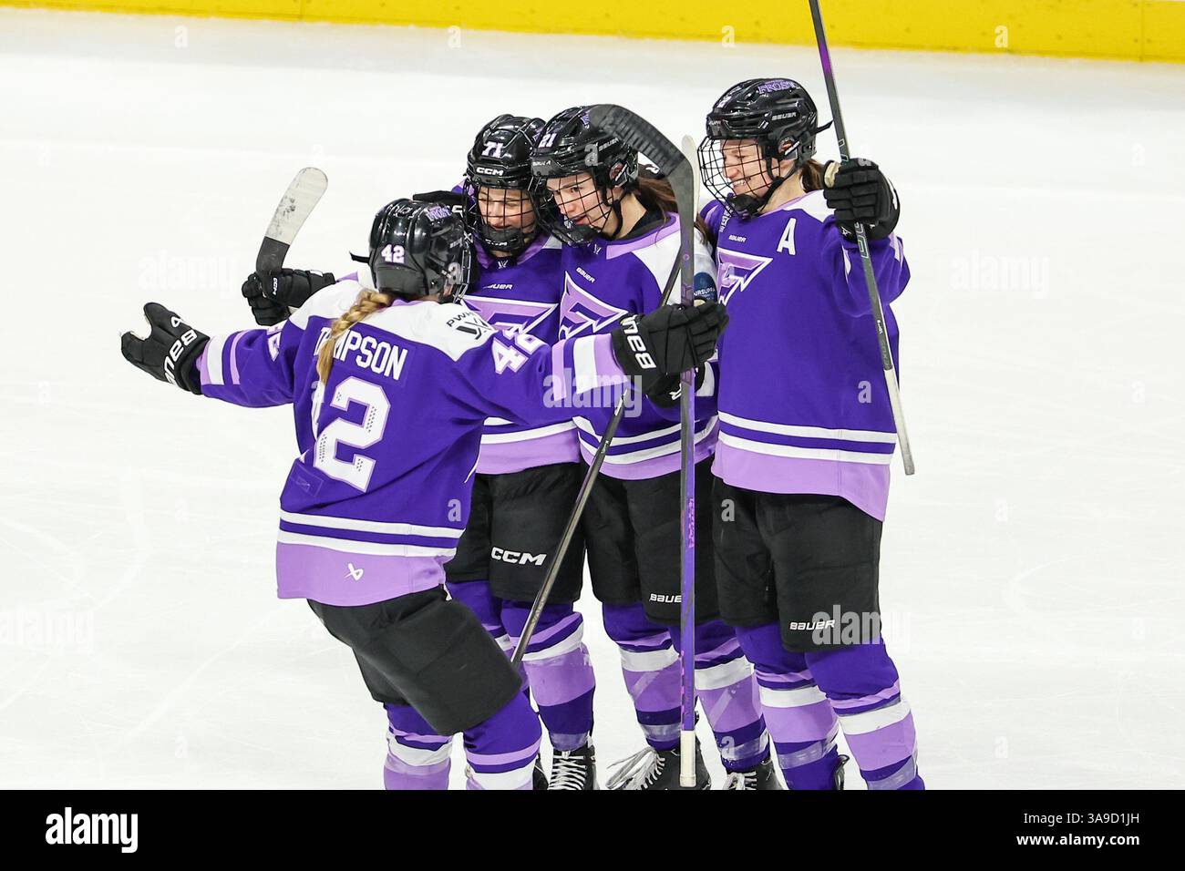 March 30th, 2025: Minnesota Frost forward Liz Schepers (21) celebrates ...