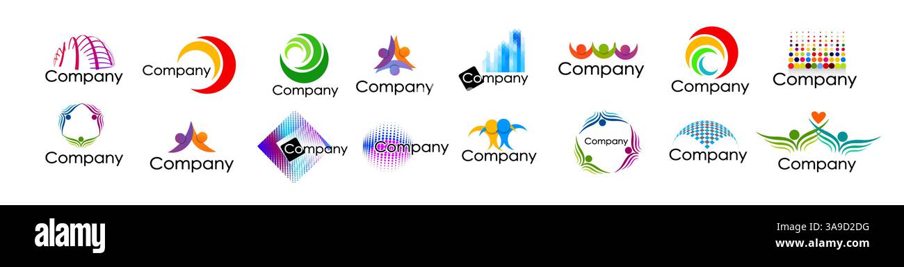 Set of abstract different logos. hand drawn. Not AI, Vector ...