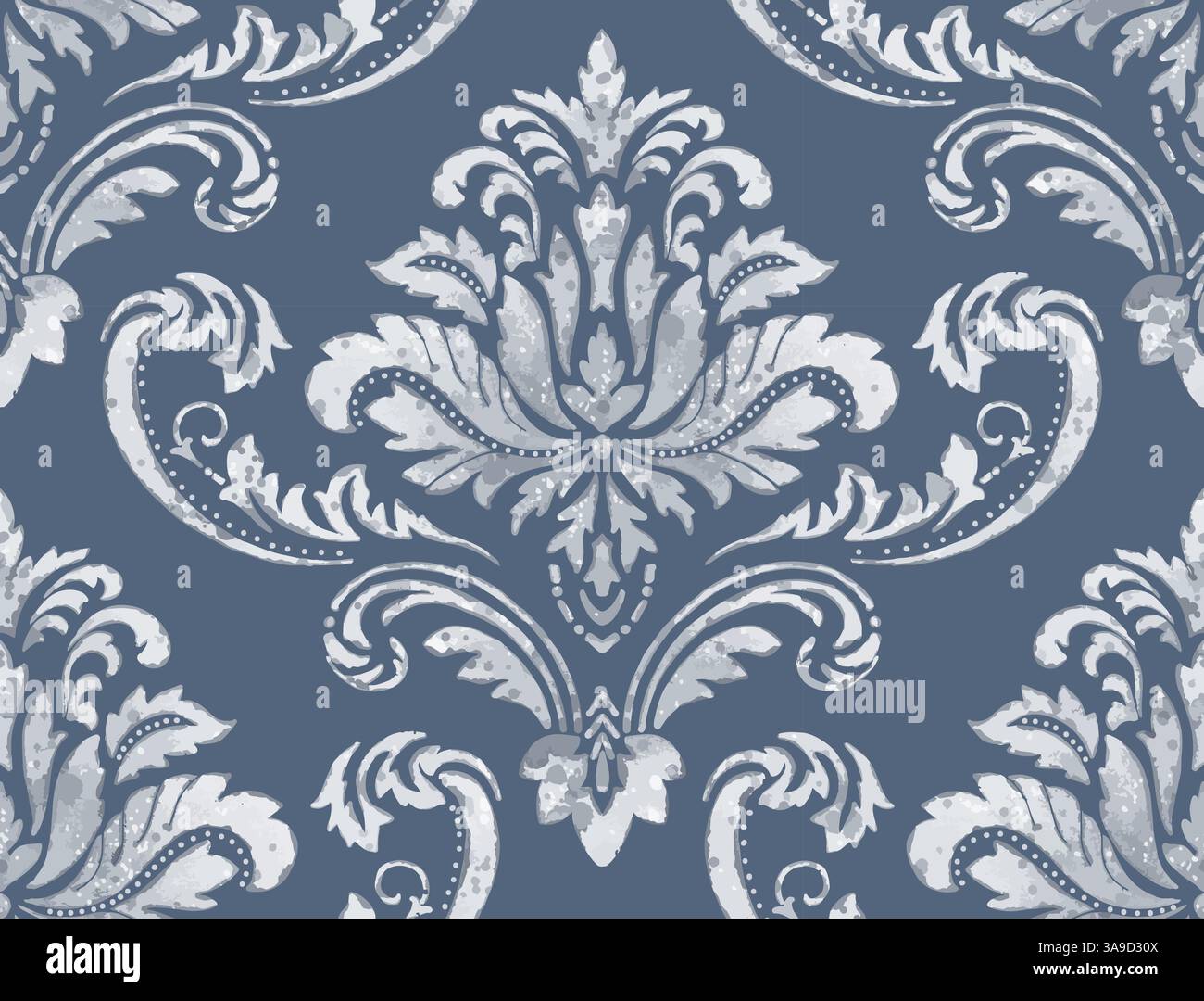 Damask seamless watercolor pattern element. Vector classical luxury old ...
