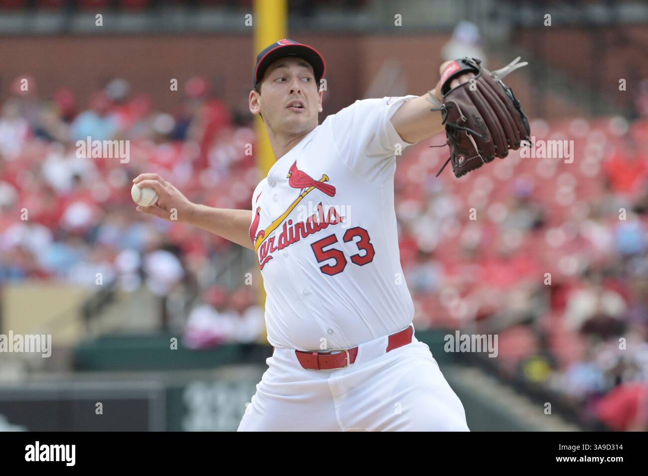 St. Louis Cardinals' Andre Pallante pitches during the first inning of ...