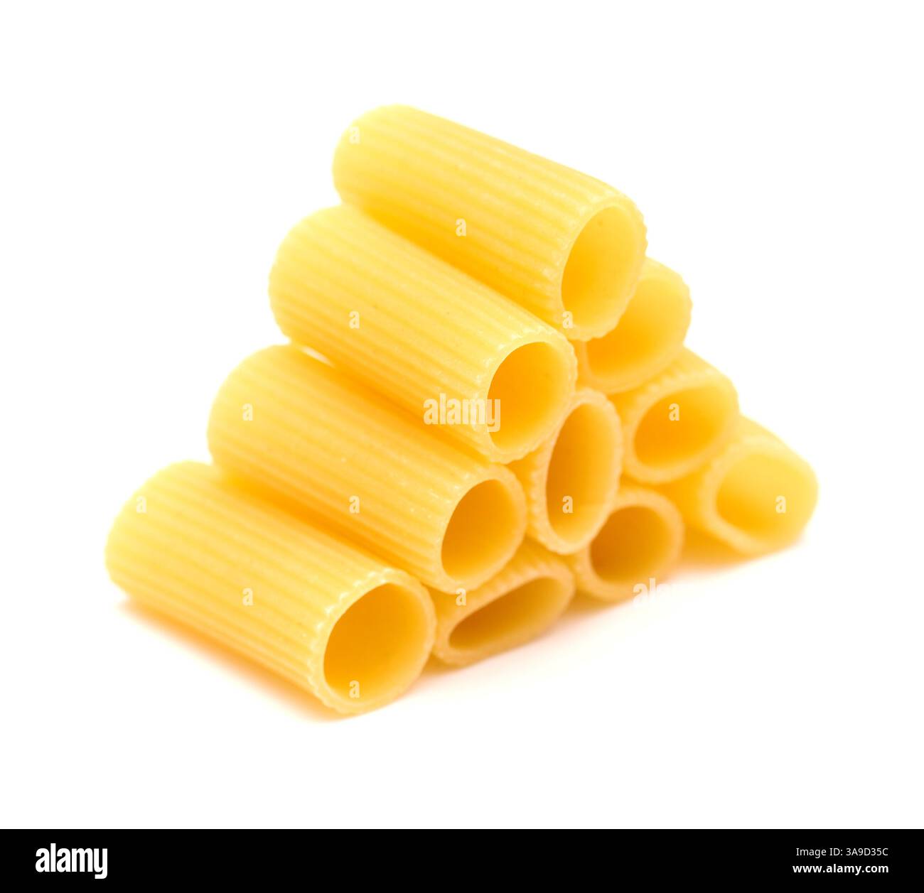 Rigatoni, tube shaped dry pasta with ridges Stock Photo - Alamy