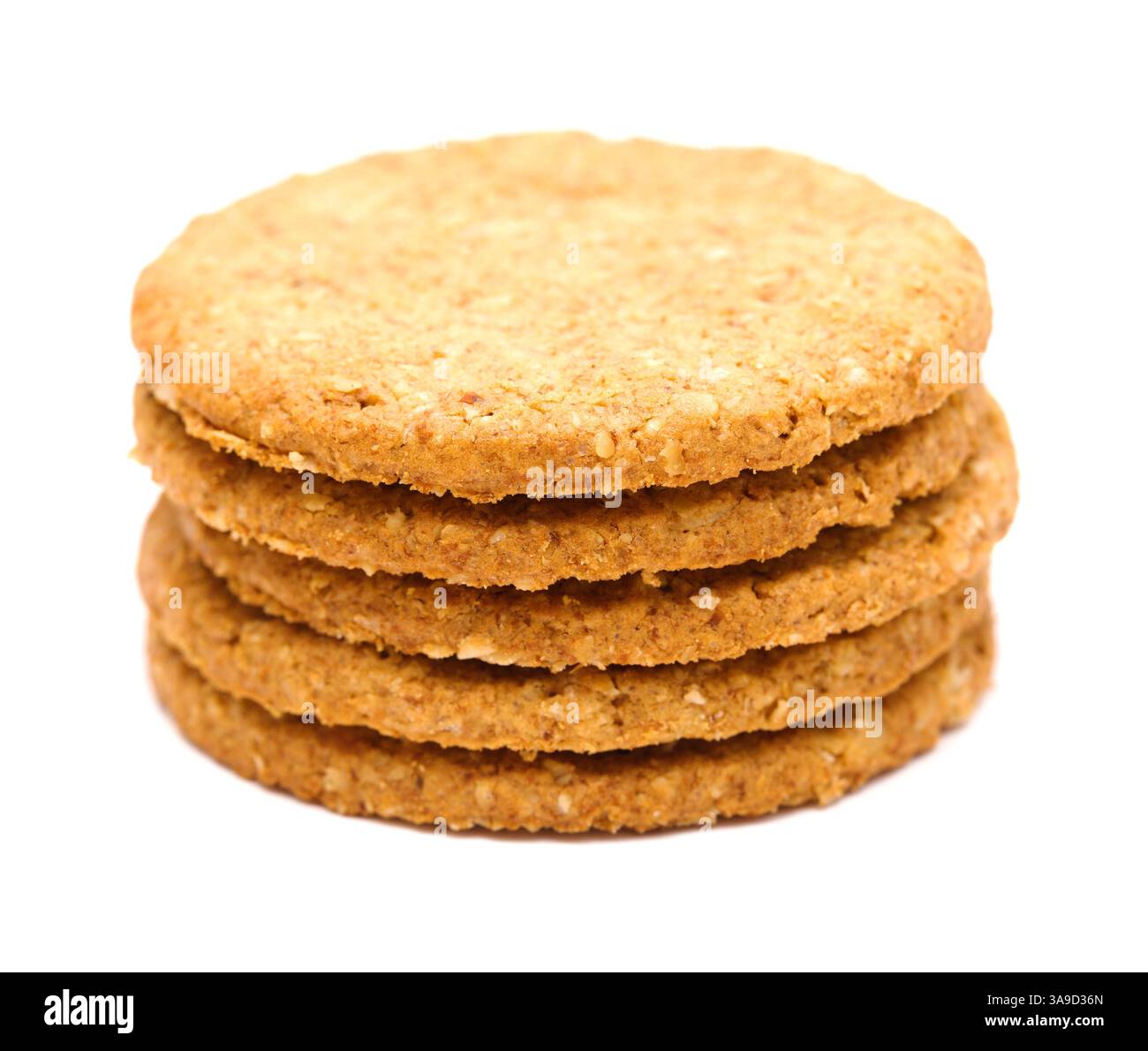 Oatmeal digestive biscuits, isolated on white background Stock Photo ...