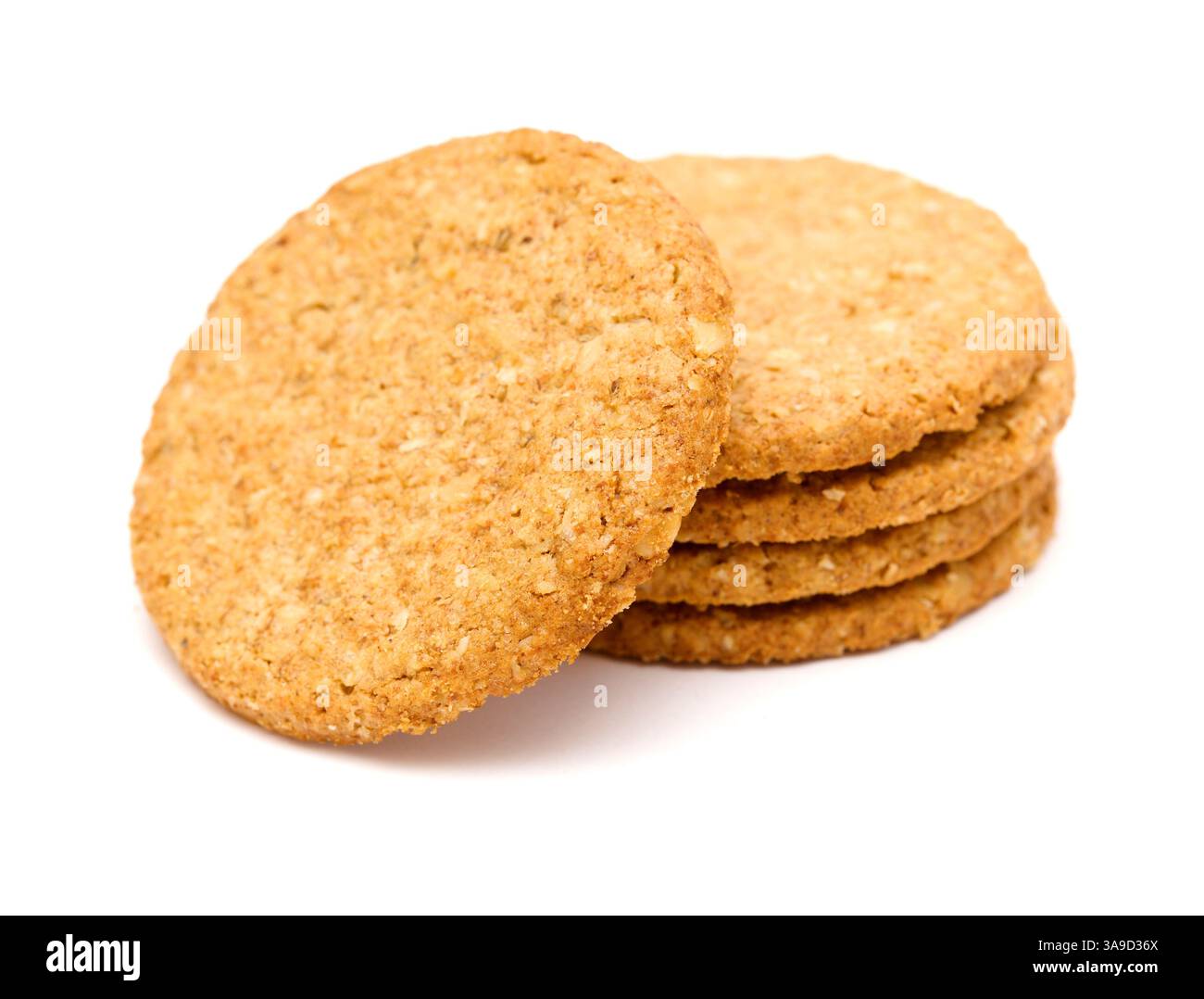 Oatmeal digestive biscuits, isolated on white background Stock Photo ...