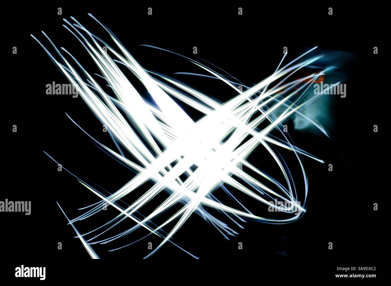 Black backdrop glowing laser streaks hi-res stock photography and ...