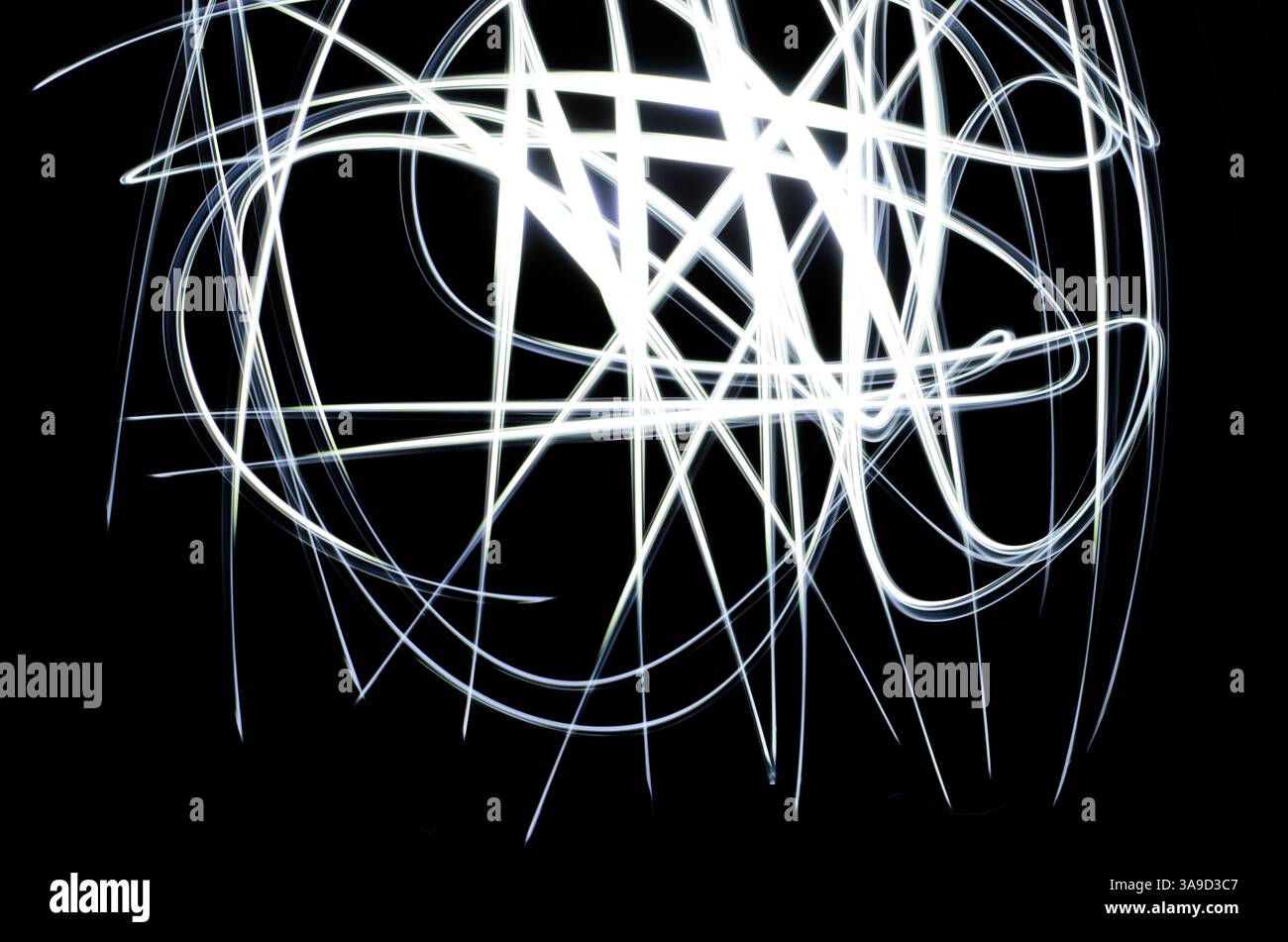 Abstract Light Streaks on Black Background Stock Photo - Alamy