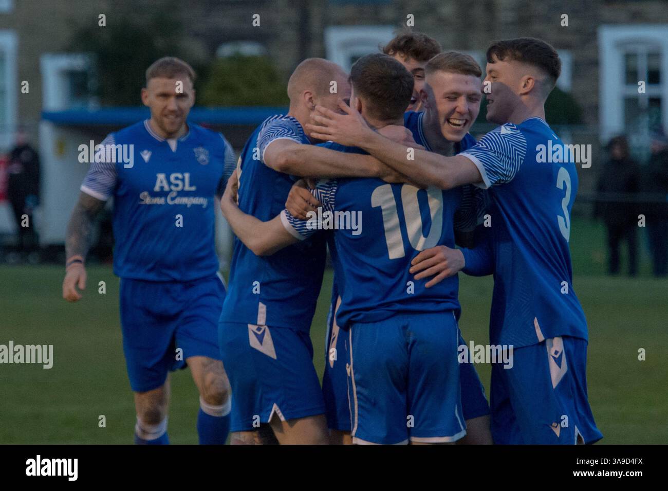 Nelson, England 05 March 2022. Nelson FC player celebrate during a ...