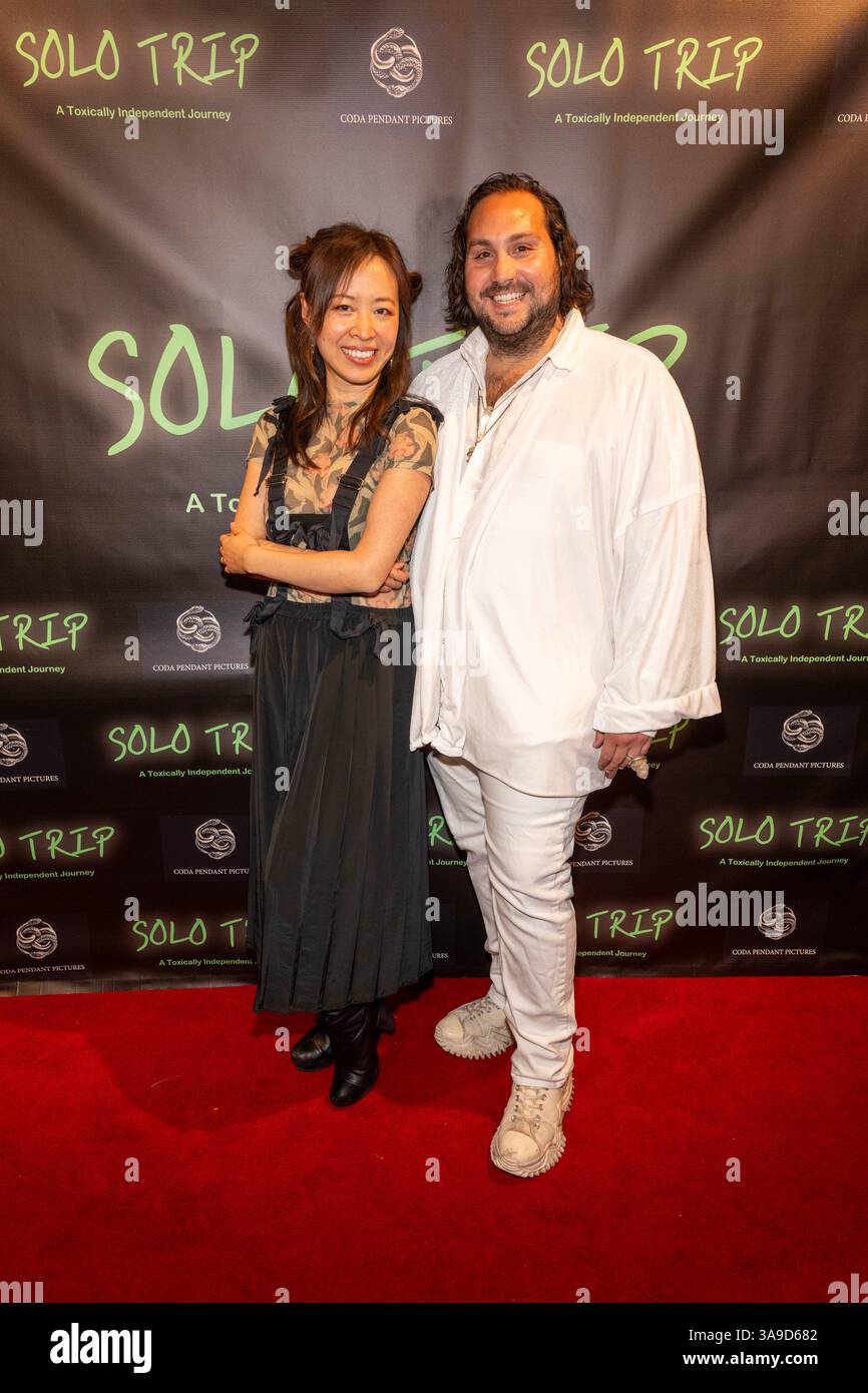 Los Angeles, USA. 29th Mar, 2025. Actress Kim Wong, Actor Jeff T Buco attend Los Angeles ...
