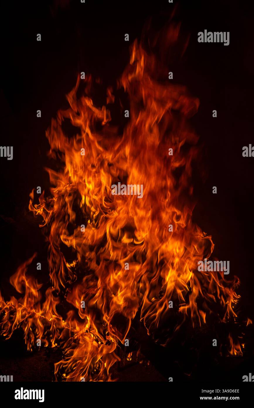 Abstract blaze fire flame texture for banner background. Fire flames on ...