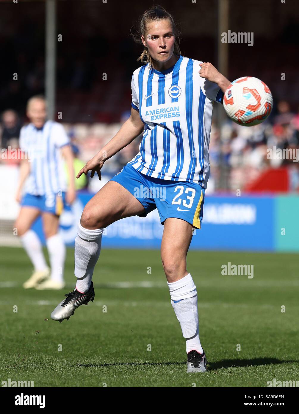 Crawley, UK 30th March 2025 : Brighton's Marit Auee during the Barclays ...