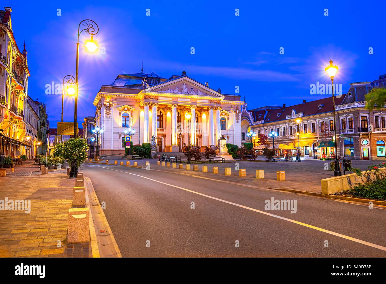 Oradea, Romania: Night view of State Theater, a building that houses ...