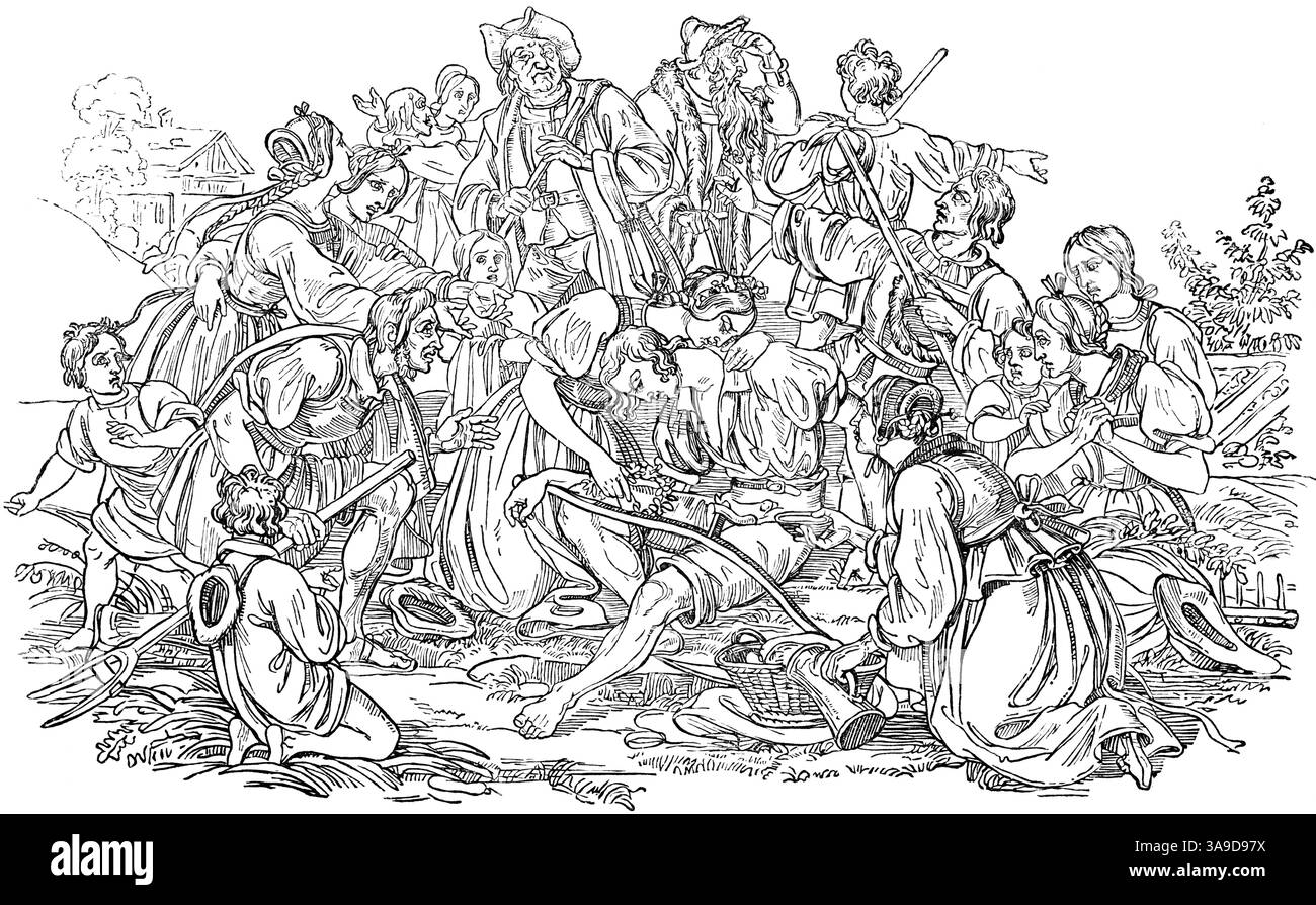 The left-handed reaper of Sumiswald, young man Kuoni harvests grain ...