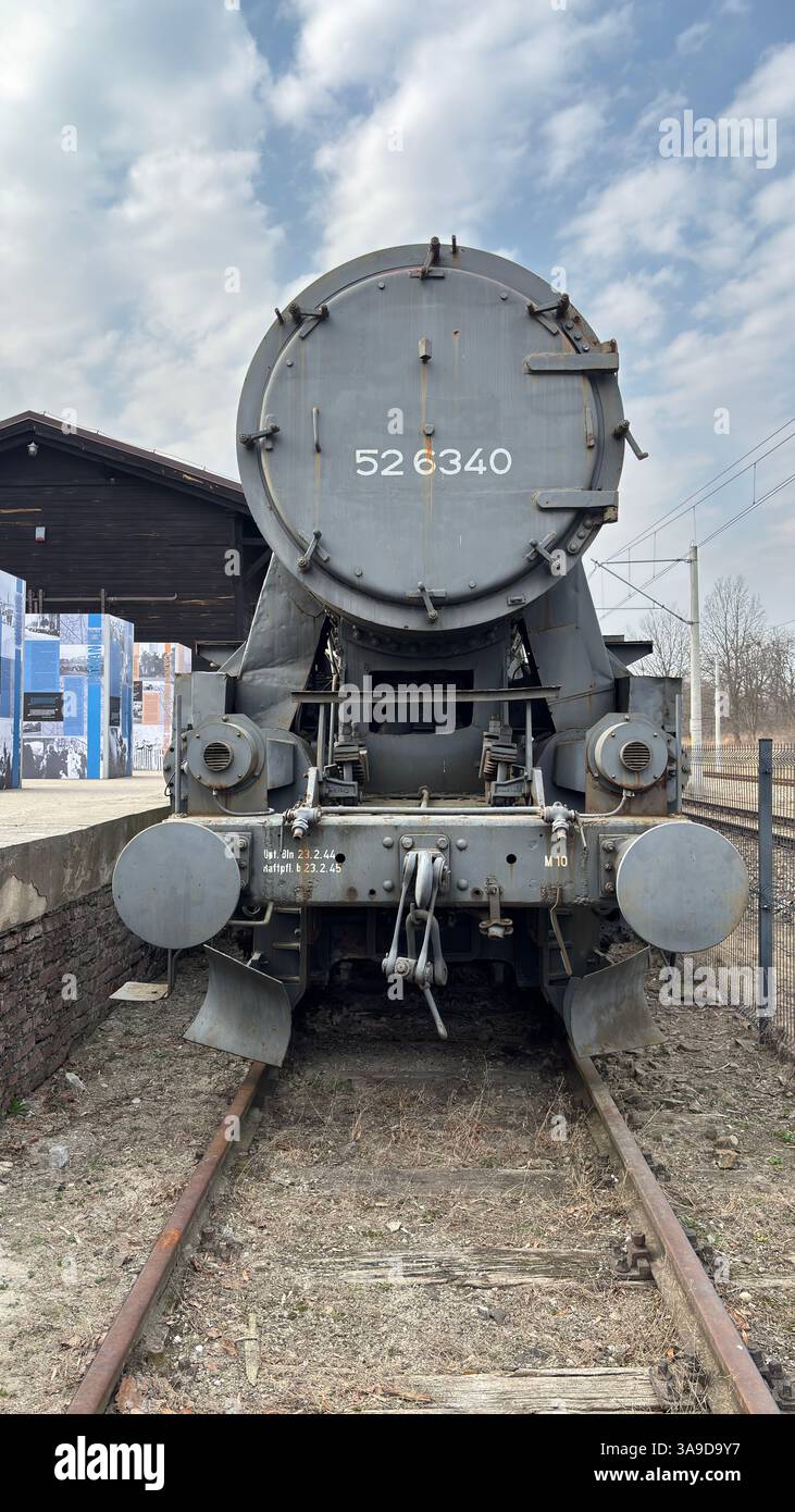 Old Deutsche Reichsbahn (DR) railway steam locomotive train engine grey ...
