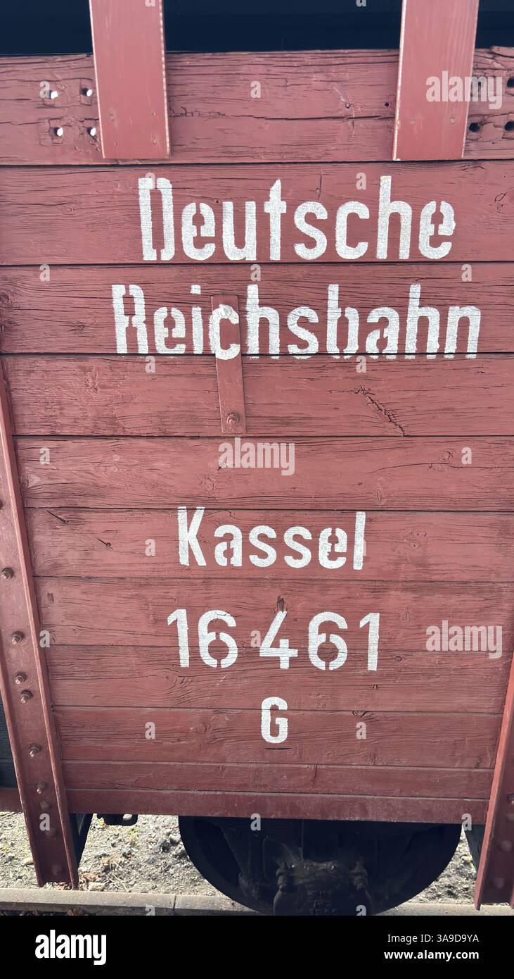 Old Deutsche Reichsbahn (DR) railway wagons freight cars numbers brown ...