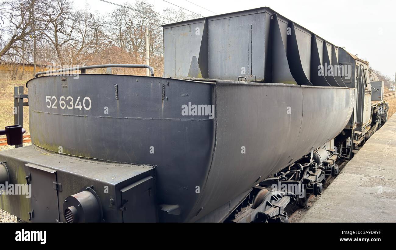 Old Deutsche Reichsbahn (DR) railway steam locomotive train engine grey ...