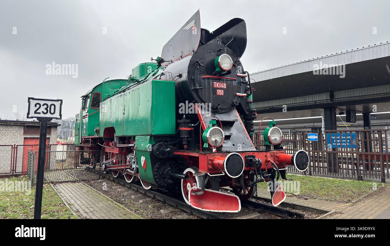 Old Polish steam tank engine locomotive at Czestochowa main railway ...