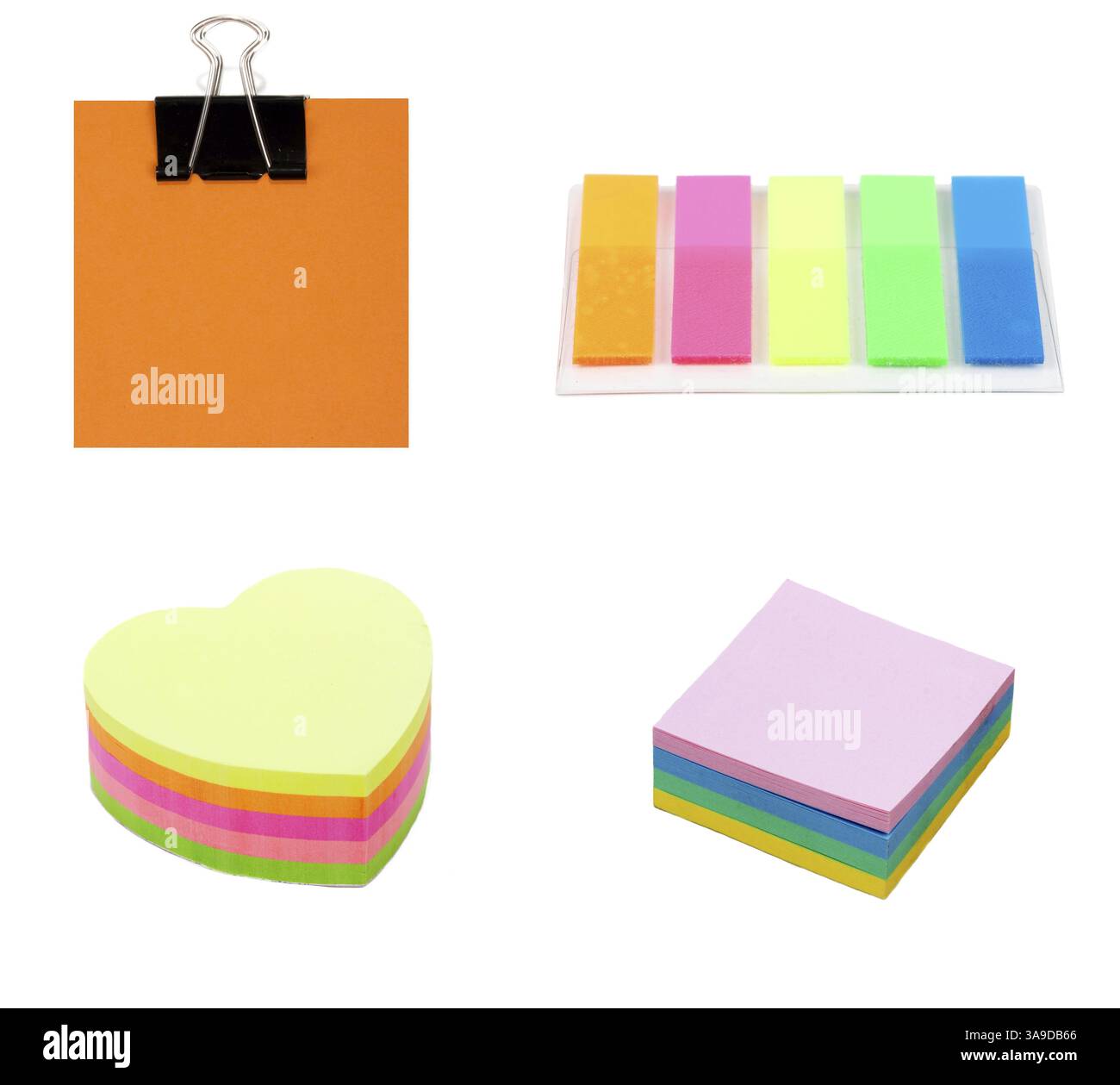 Collage, colored office stickers. The picture is made up of several ...