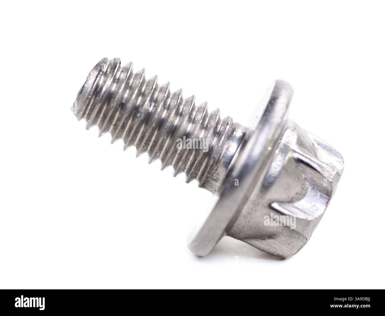 Steel bolt close-up isolated on white background Stock Photo - Alamy