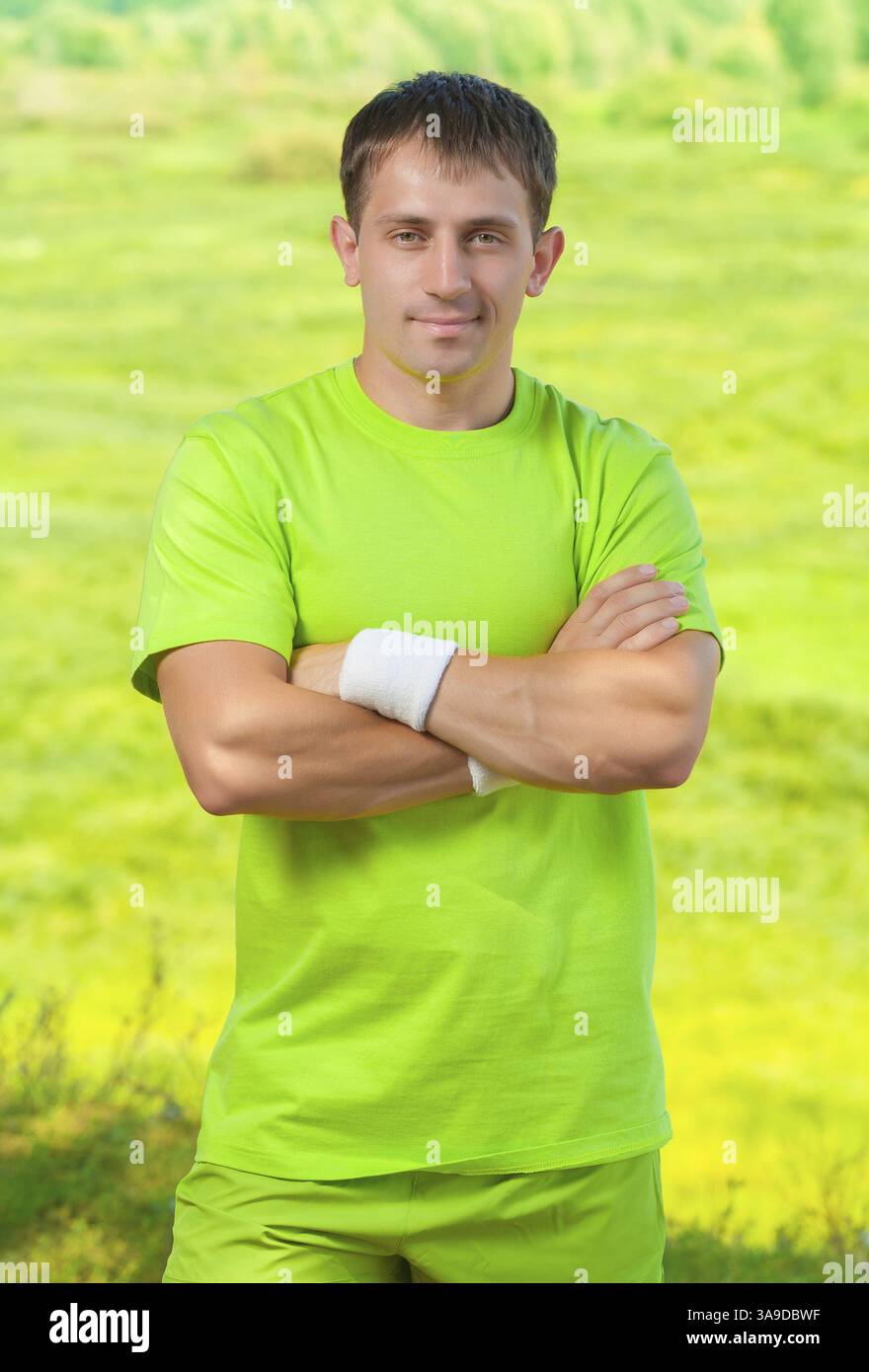 A sports man on nature Stock Photo - Alamy