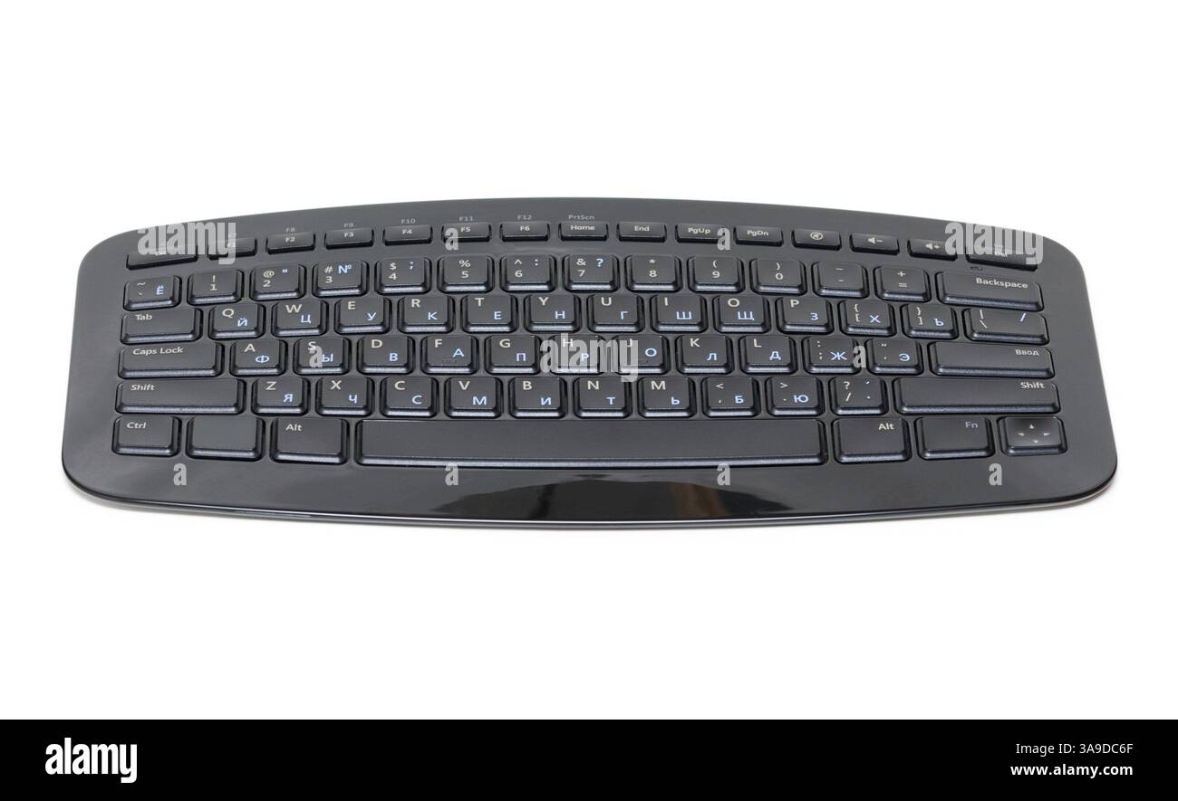 Black wireless keyboard for your computer isolated on a white ...