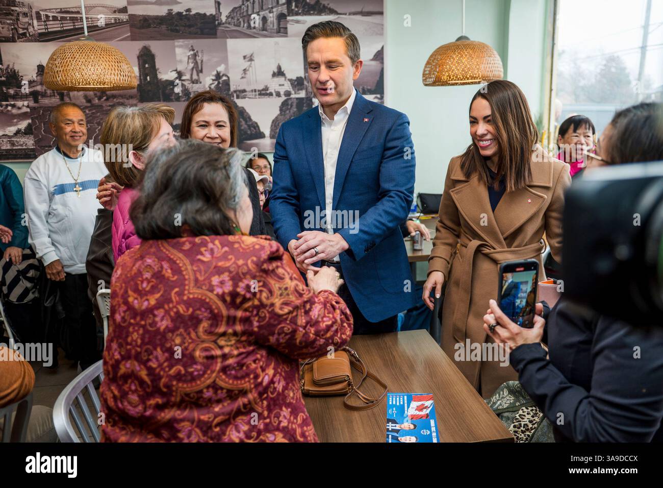 Conservative Leader Pierre Poilievre, center, and his wife Anadia ...