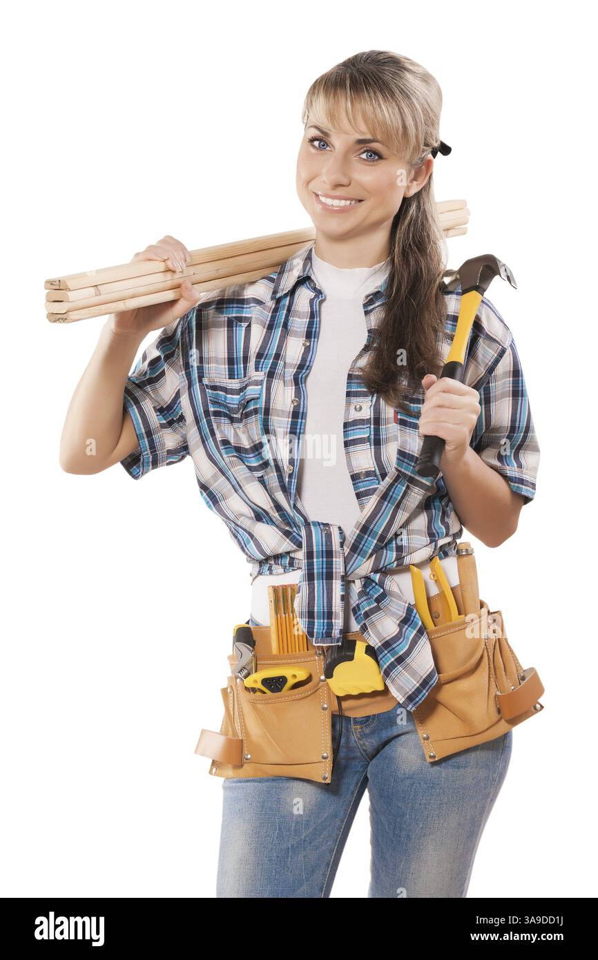 Female manual worker hammer hi-res stock photography and images - Alamy