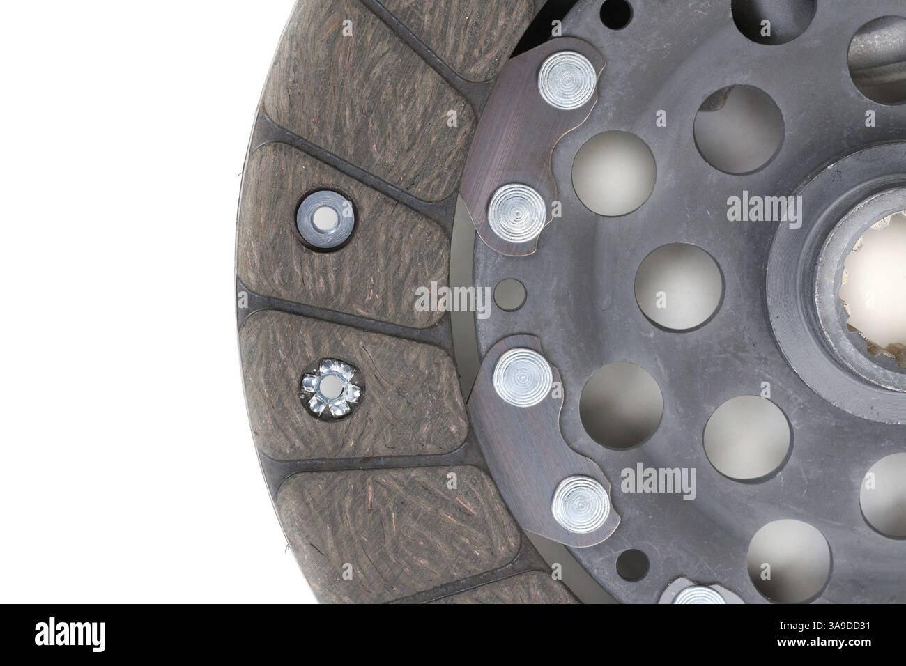 Auto Parts. Clutch plate closeup isolated on white background Stock ...