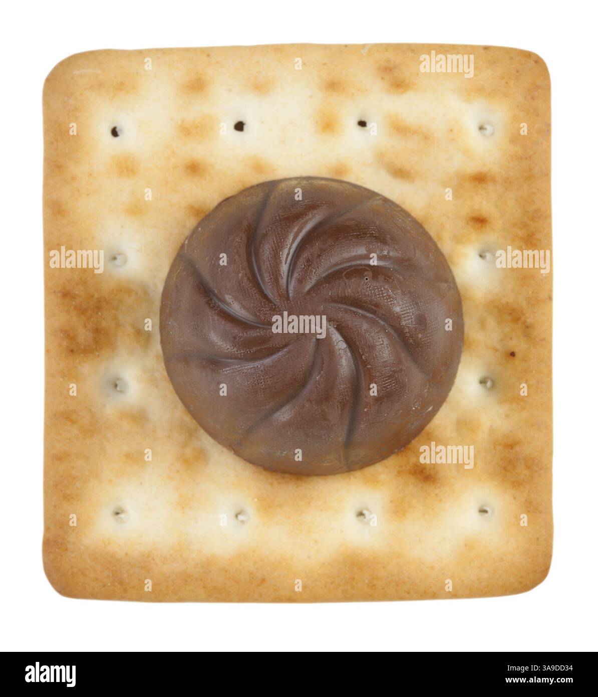 Round chocolate candy with crackers on a white background Stock Photo ...