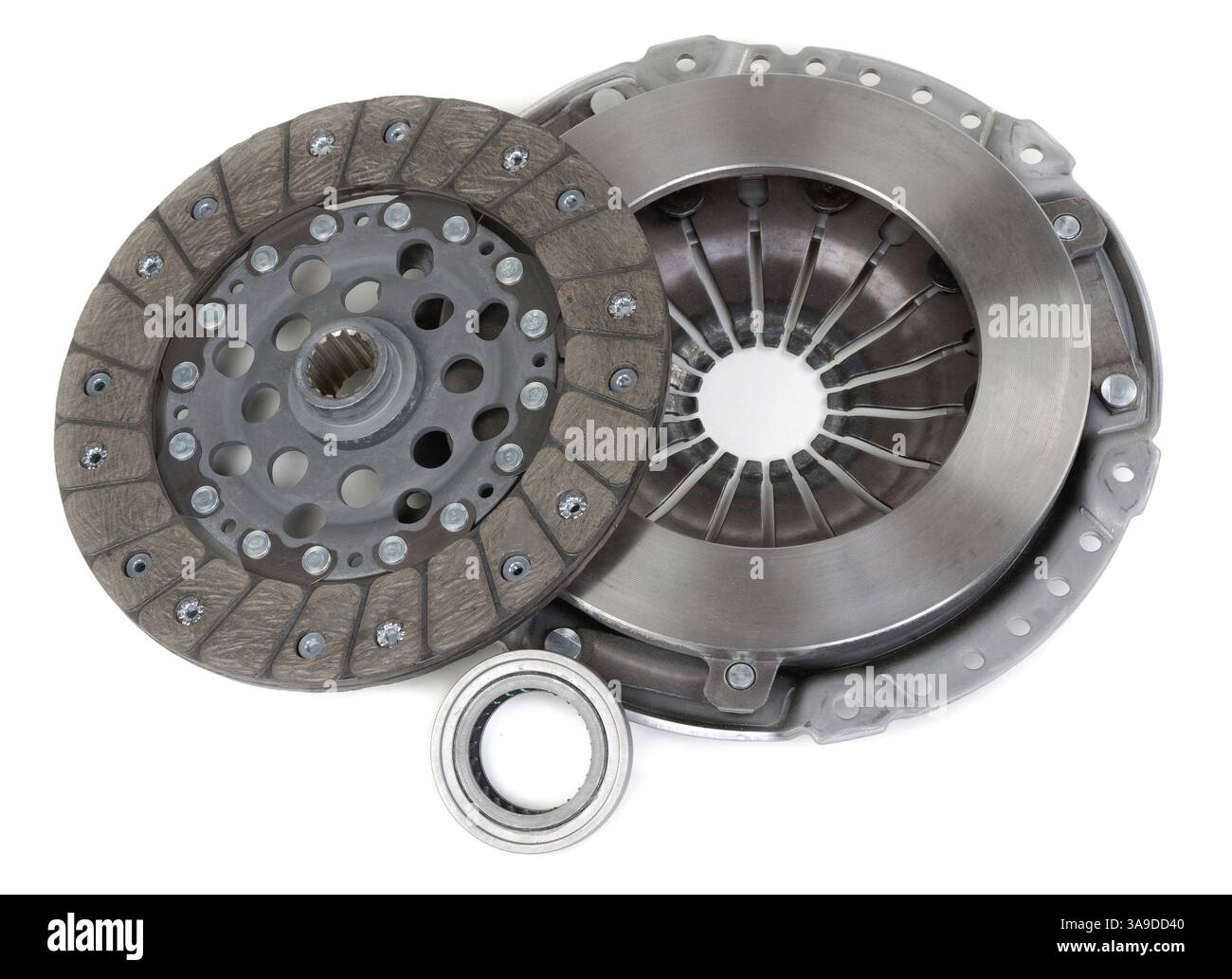 Spare parts of motor vehicle forming clutch plate and disc Stock Photo ...