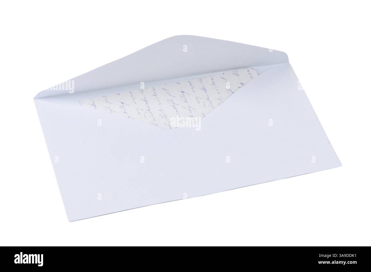 Open the envelope, paper labels isolated on white background Stock ...