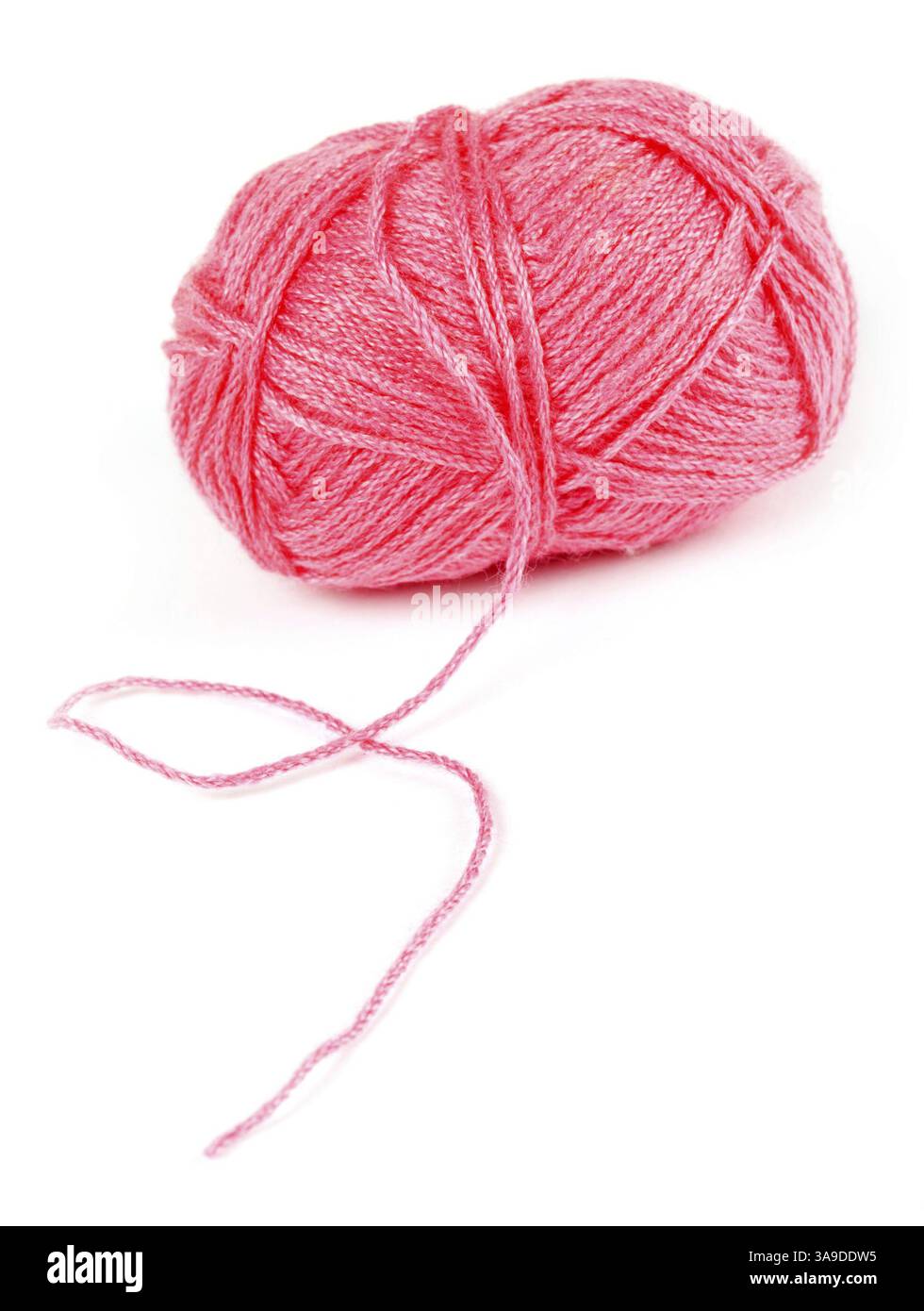Pink ball of string isolated on white background Stock Photo - Alamy