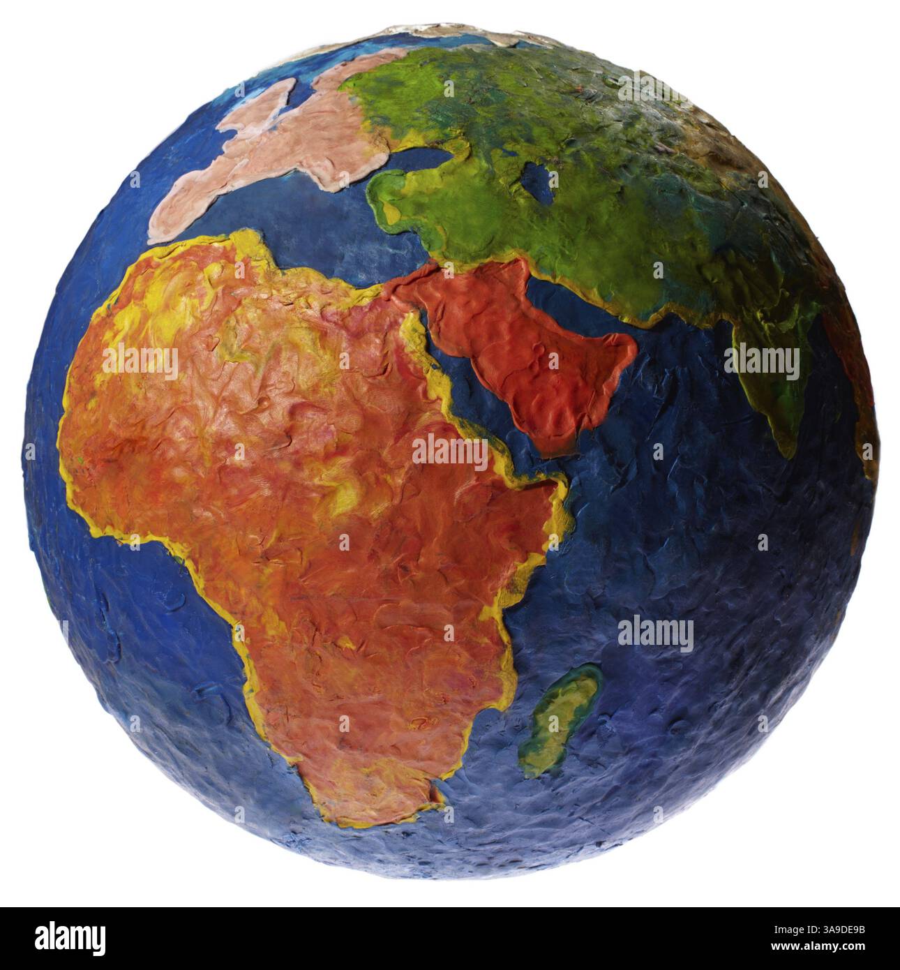 Handmade plasticine globe isolated on white background. Great icon for ...