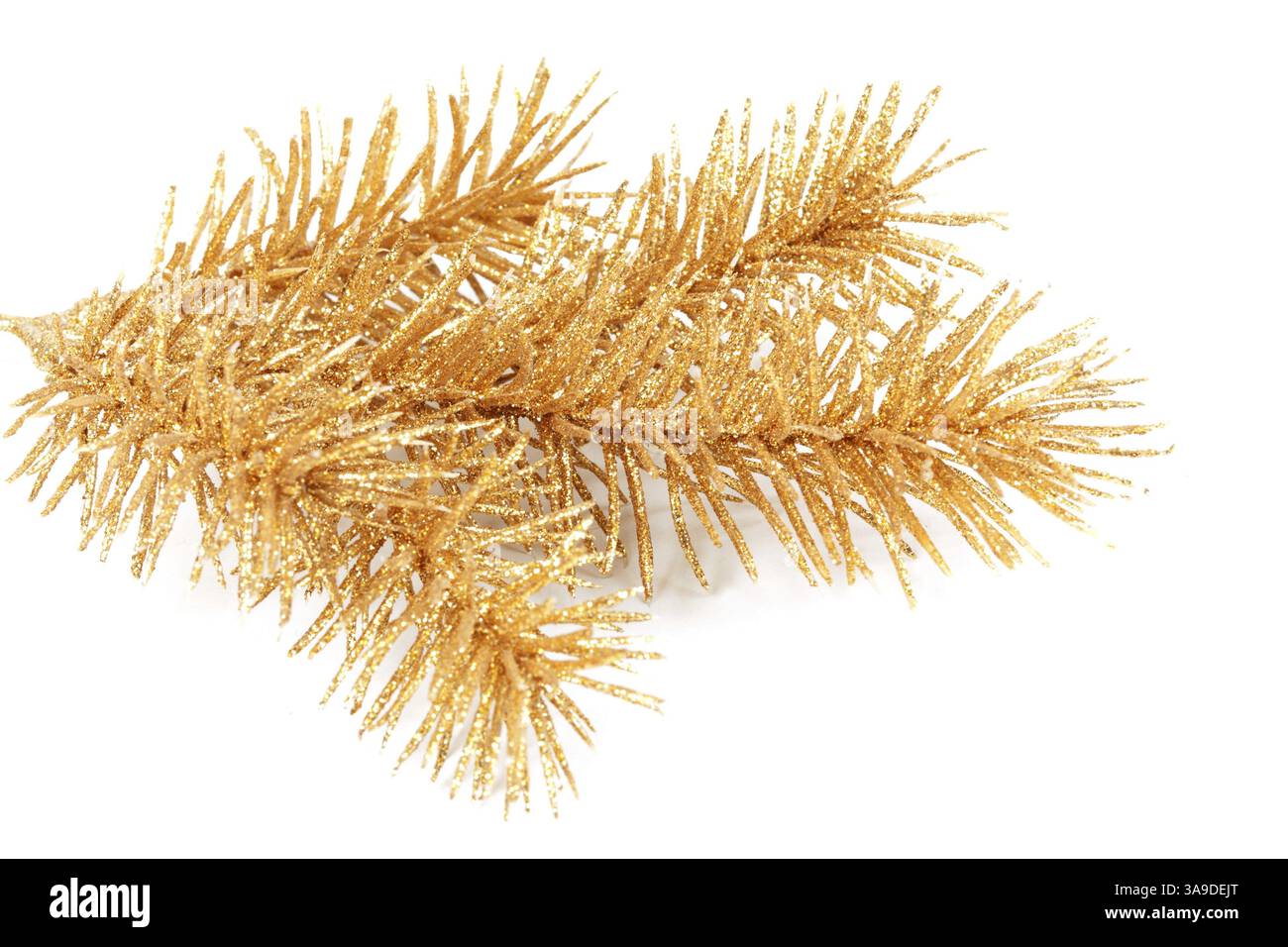 Decorative golden branch isolated on white background Stock Photo - Alamy