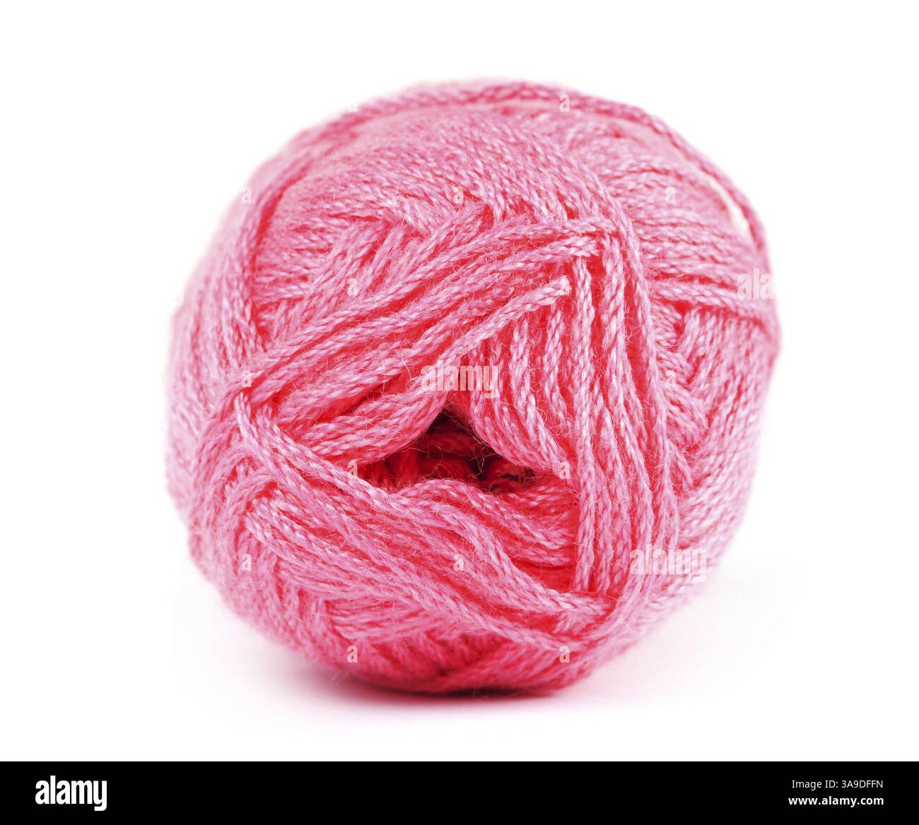 Pink ball of string isolated on white background Stock Photo - Alamy