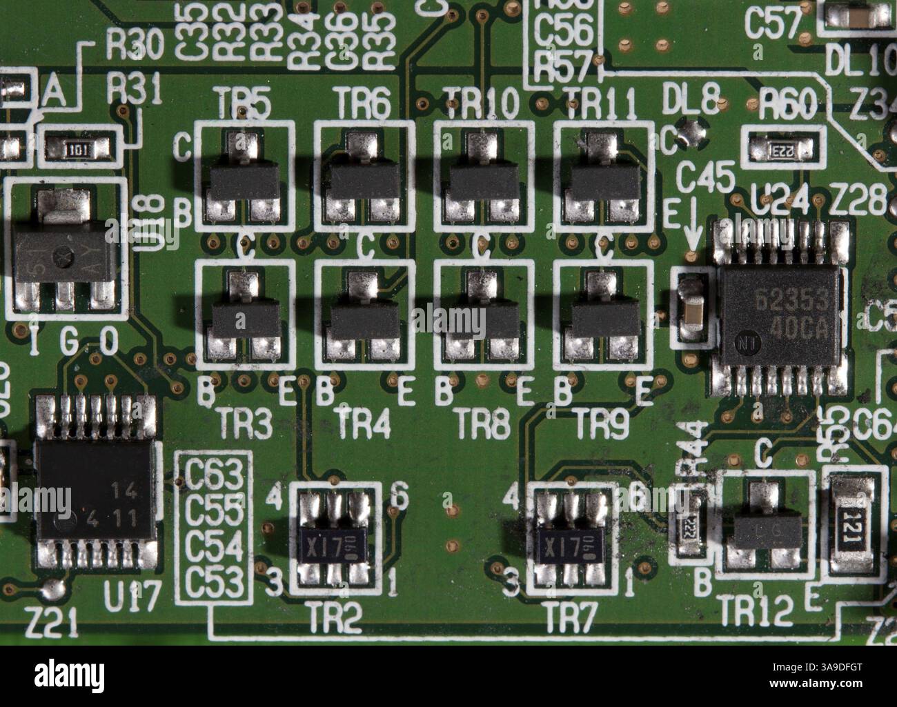 Electronic microchips on circuit board hi-res stock photography and ...