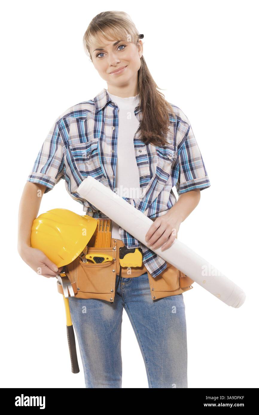 Real construction worker working Cut Out Stock Images & Pictures - Alamy