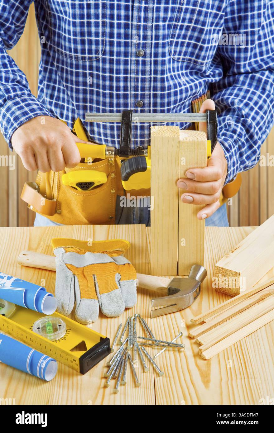 Close up carpenters marking hi-res stock photography and images - Alamy