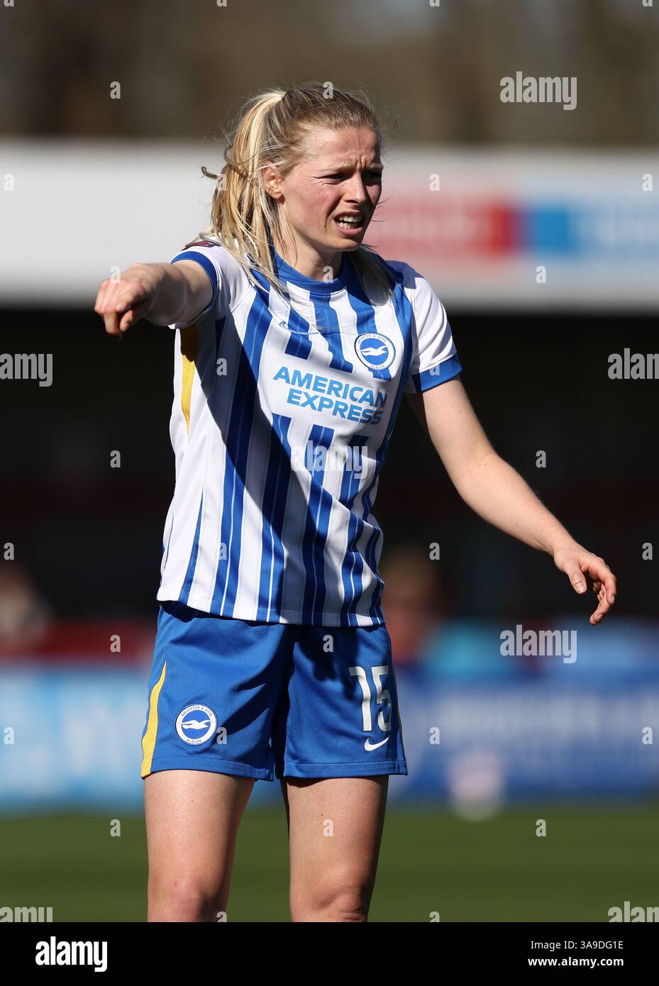 Crawley, UK. 30th Mar, 2025. Brighton's Nadine Noordam during the ...