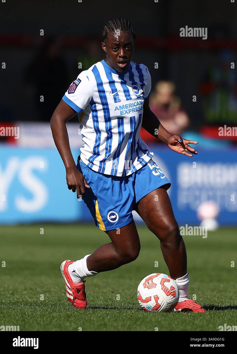 Crawley, UK. 30th Mar, 2025. Brighton's Michelle Agyemang during the ...