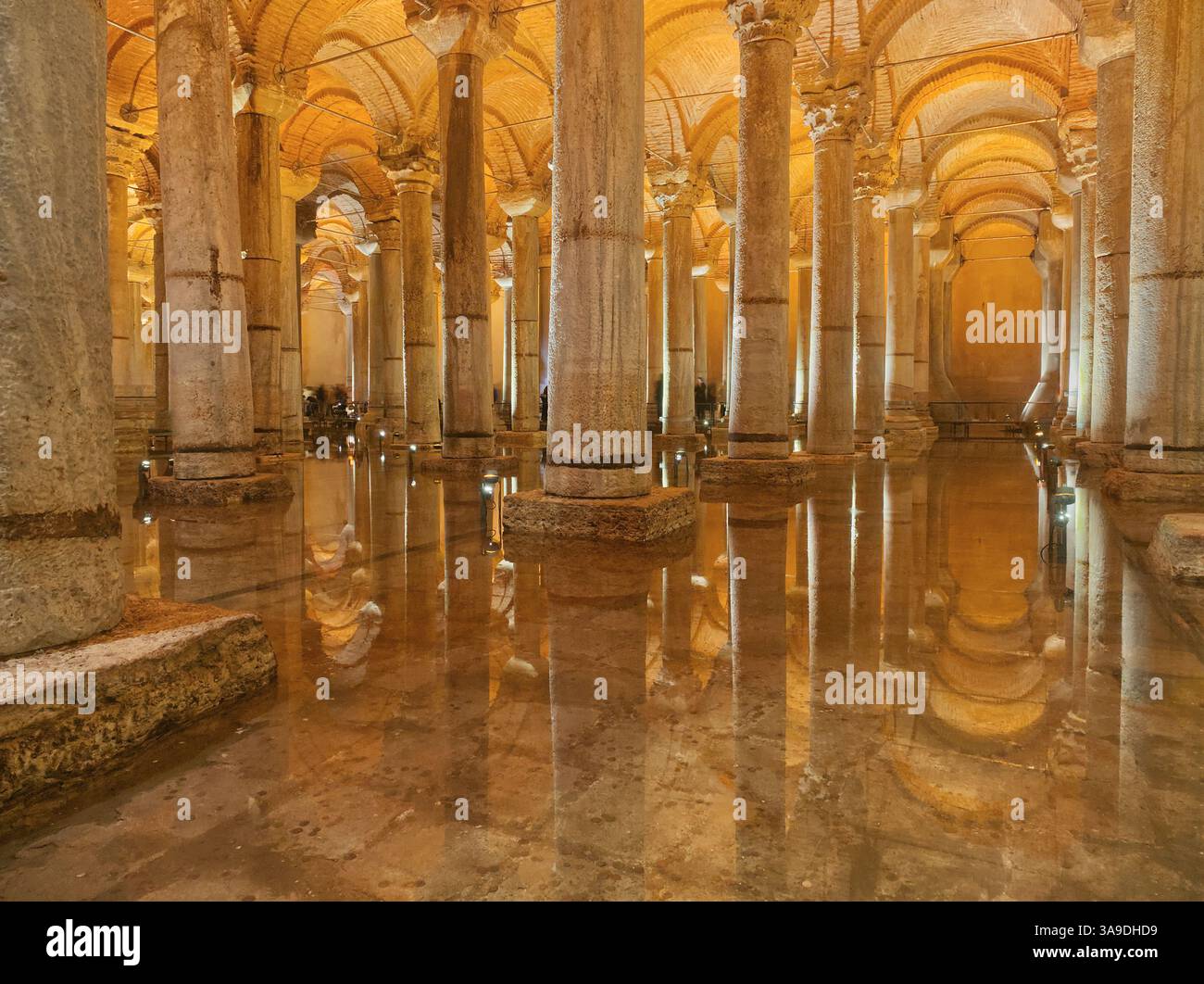 Istanbul, Turkey - May 2, 2024: Illuminated Basilica Cistern in ...