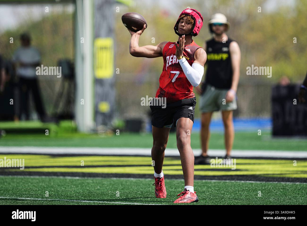 City Reapers quarterback CJ Cypher throws a pass during an OT7 football ...