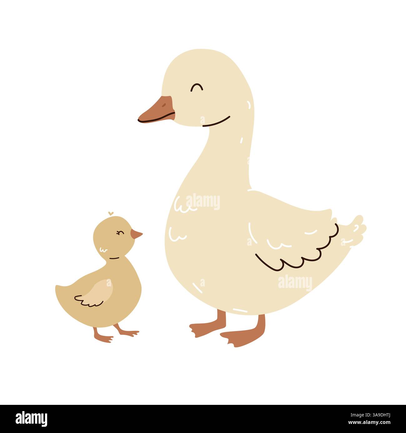 cute ducks . duck and duckling illustration farm birds . geese Stock ...