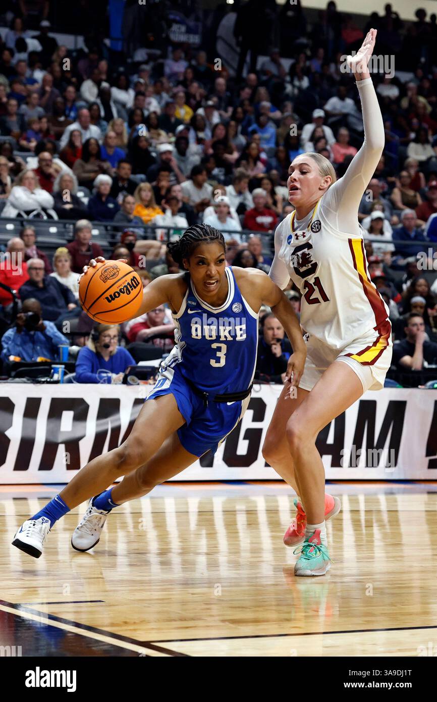 Duke guard Ashlon Jackson (3) drives the baseline around South Carolina ...