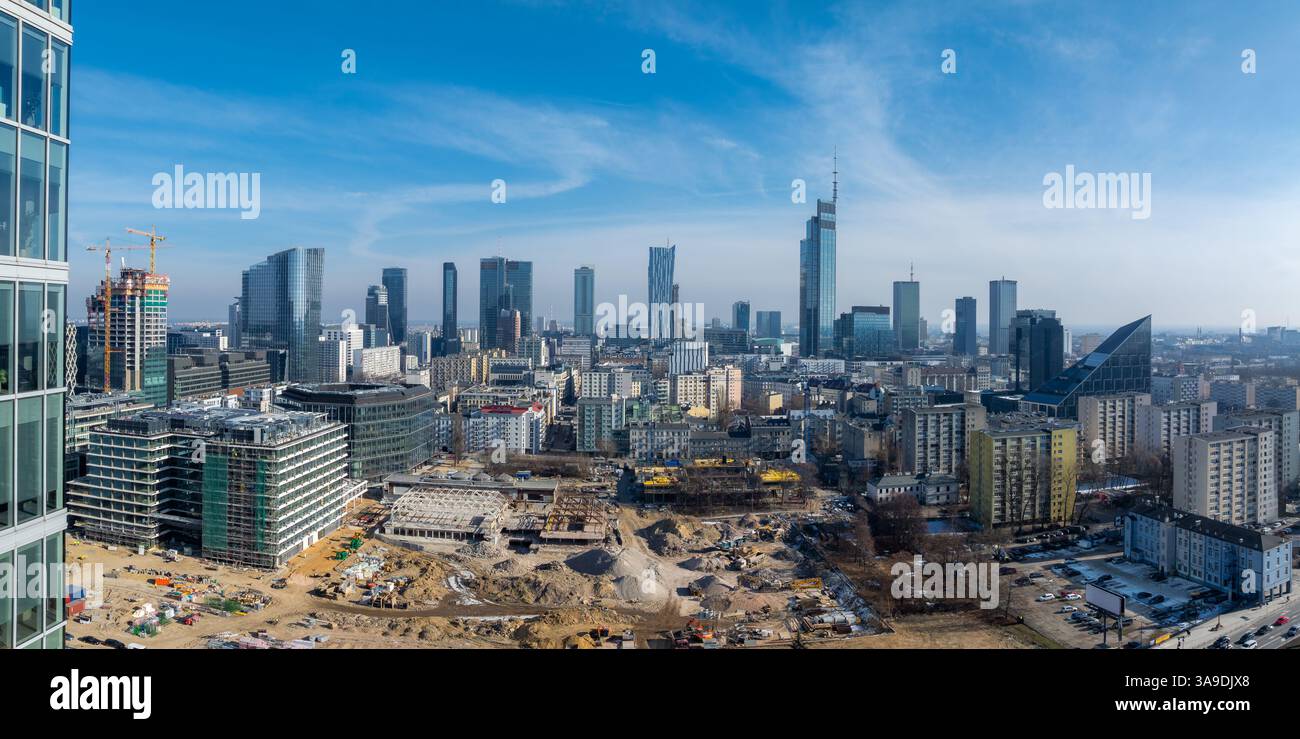 Aerial View of Warsaw's Modern District with Varso Tower Stock Photo ...